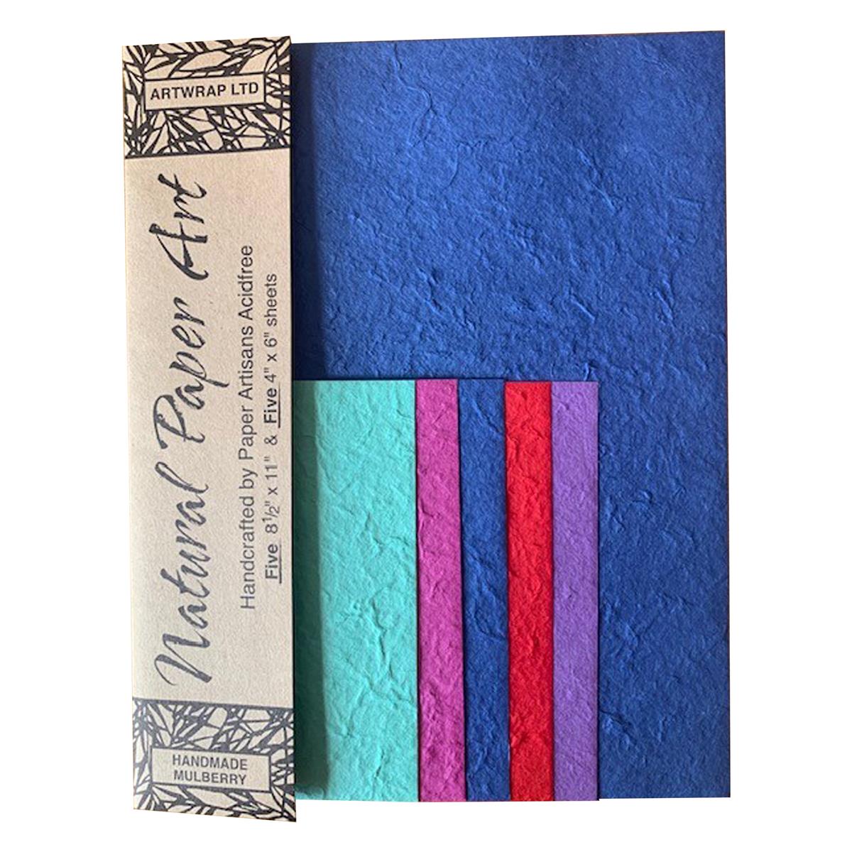 A4 + A6 Mix of Assorted Colour Mulberry Paper Mix - 10 Sheet Pack ...