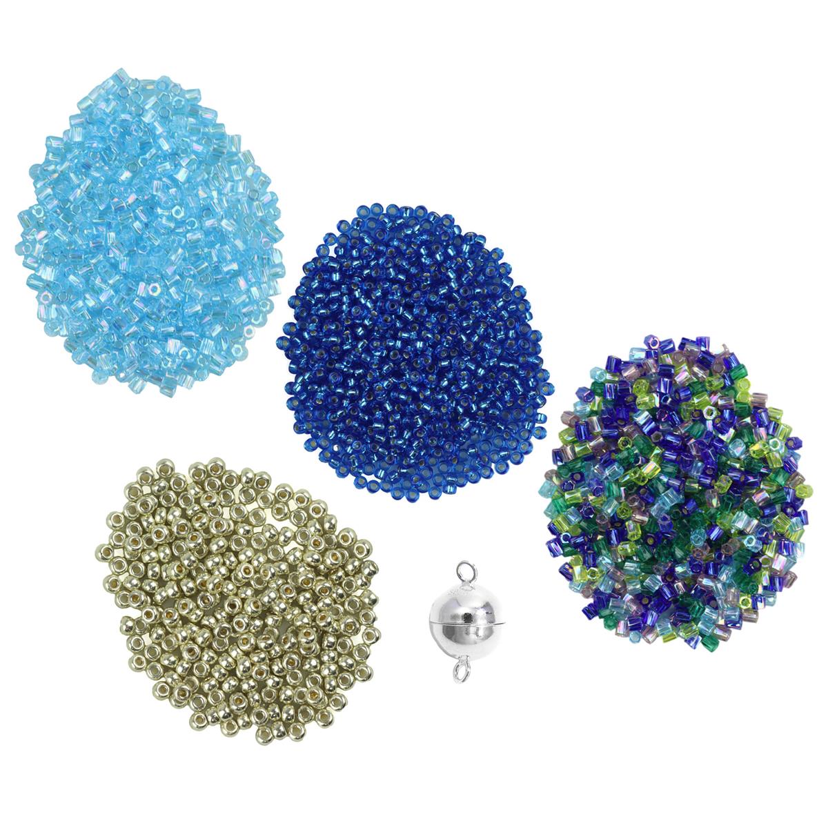 Multi-Colour & Aqua Twist Hex Cut Seed Bead Project With Instructions ...
