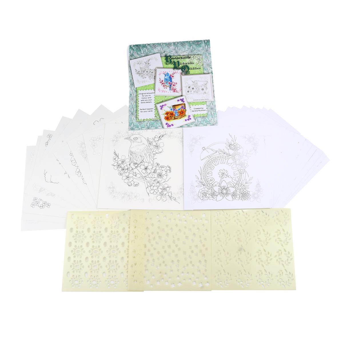 Victorian Oddities Images To Colour & Background Stencils | HobbyMaker