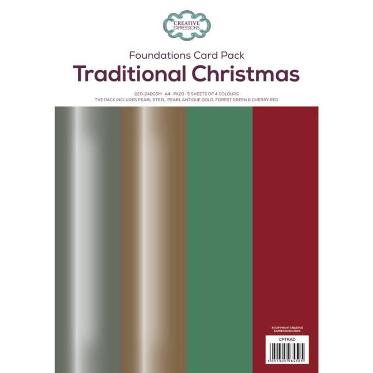 NEW Creative Expressions Traditional Christmas Paper Pack 220-240gsm A4 ...