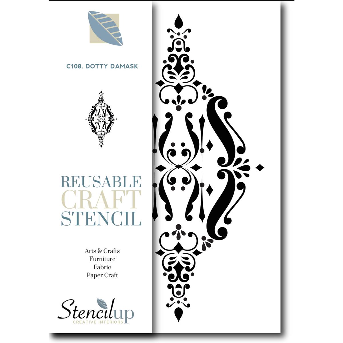 Stencil Up Dotty Damask A5 stencil | HobbyMaker