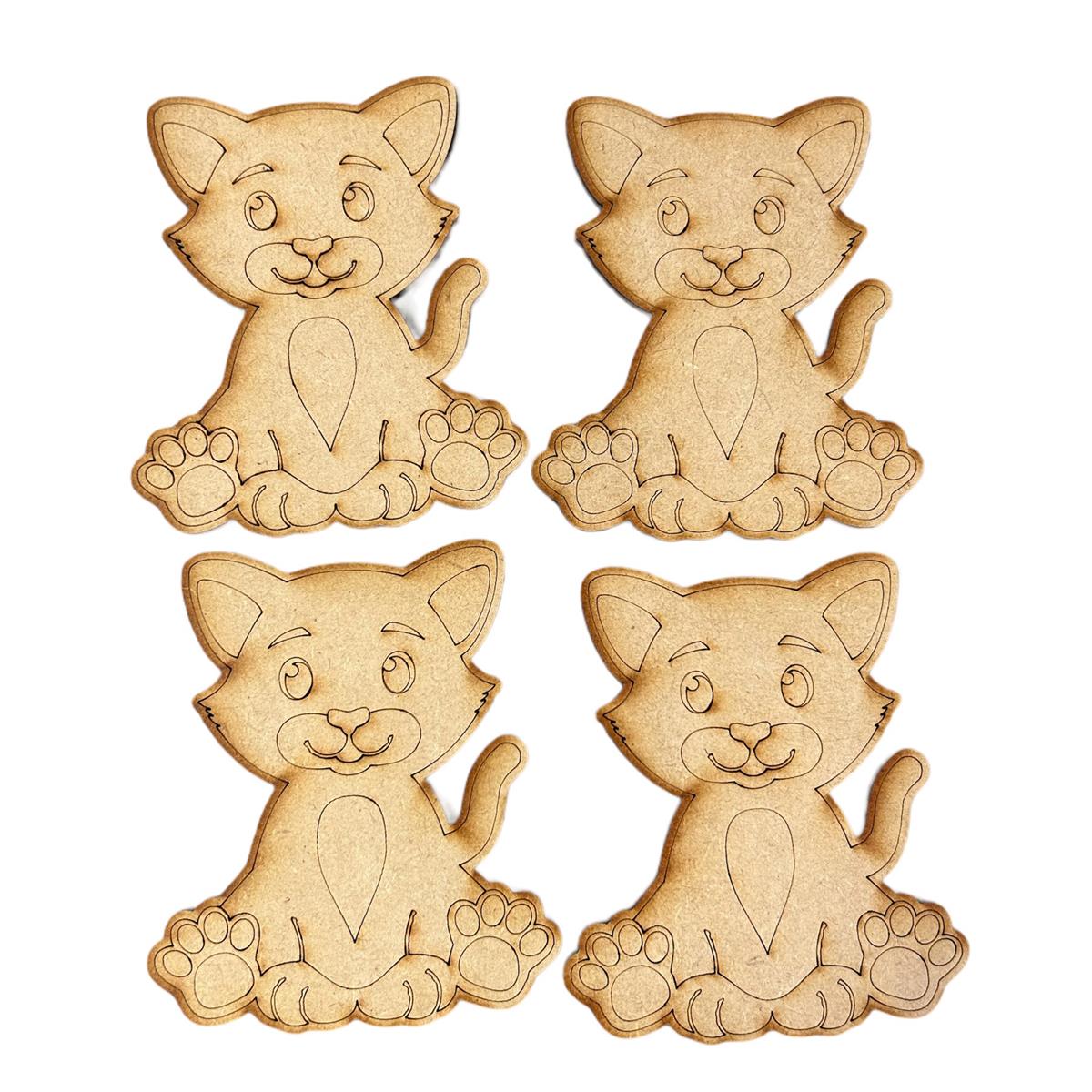 Farmyard Collection Cleo Cat MDF Character x 4 | HobbyMaker
