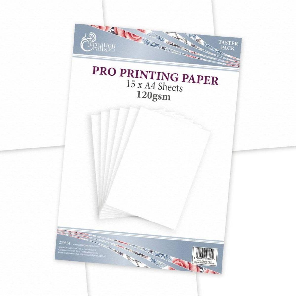 Carnation Crafts - A4 Pro Printing Paper Taster Pack 120gsm 15 Sheets ...