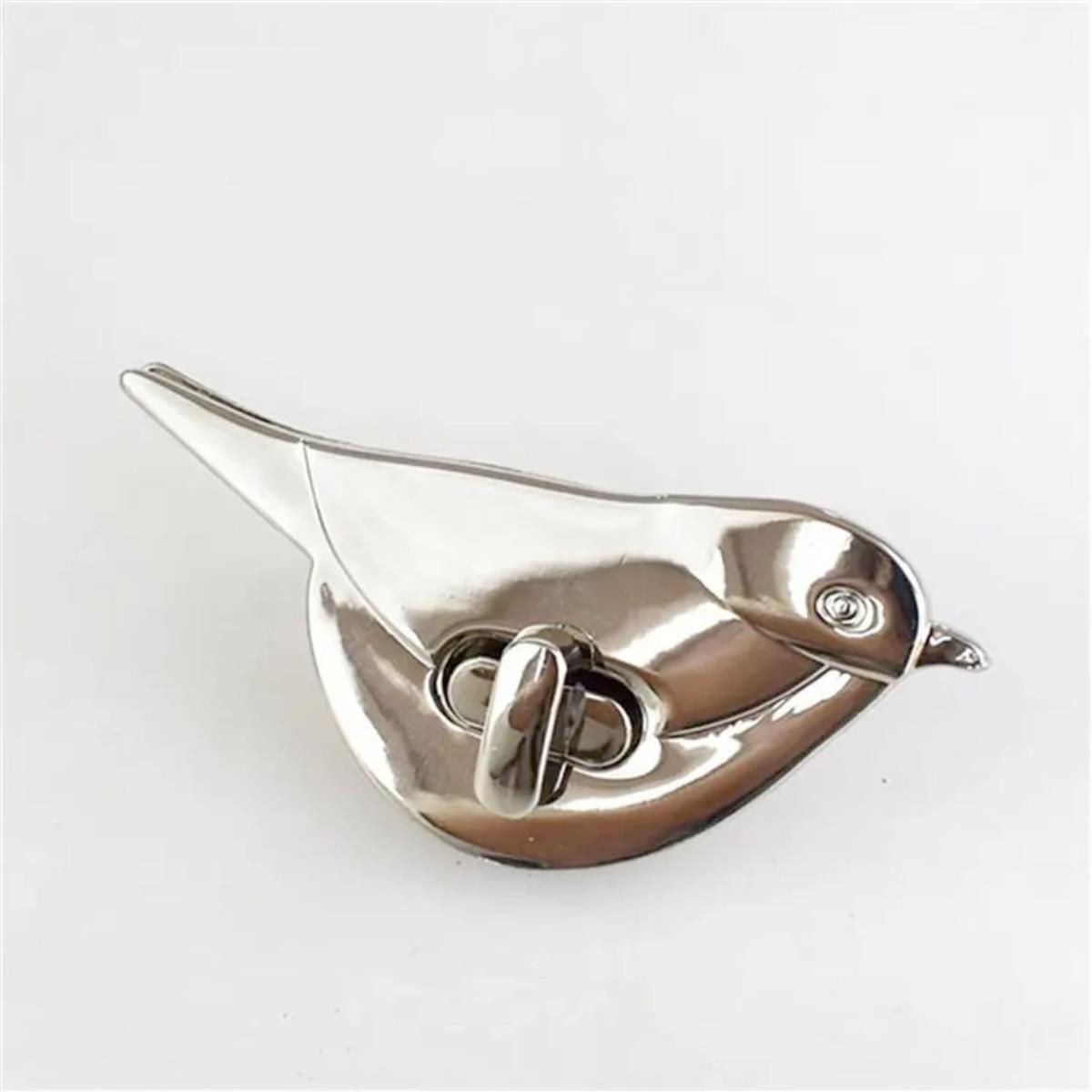 Silver Bird Bag Lock Clasp (7cm x 3cm) | SewingStreet