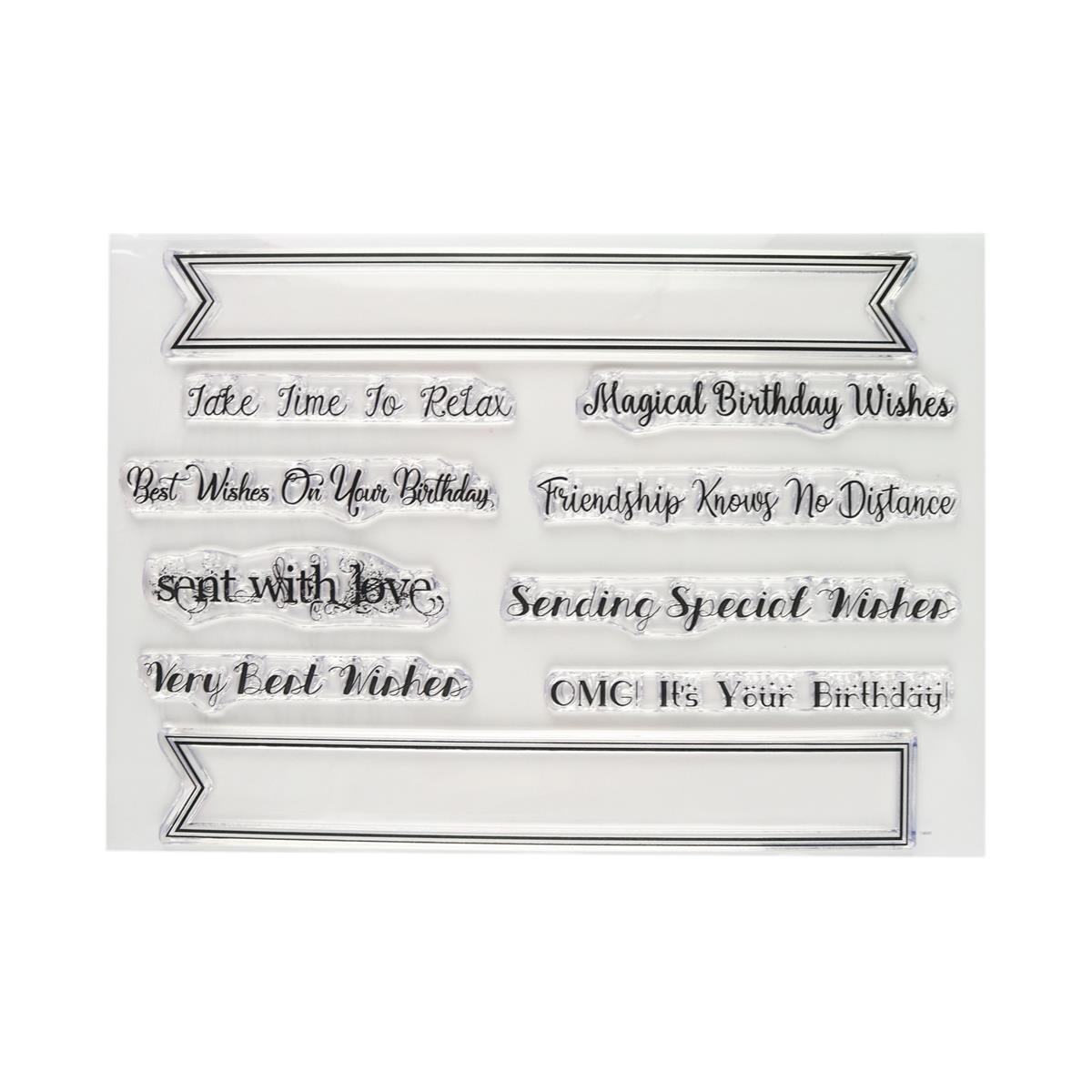 Sentimentally Yours Essential Banner & Flag Sentiments A5 Clear Stamp ...