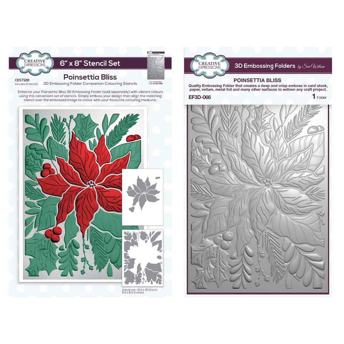 Poinsettia Bliss - 5 x 7 3D Embossing Folder & 2 Companion Colouring ...