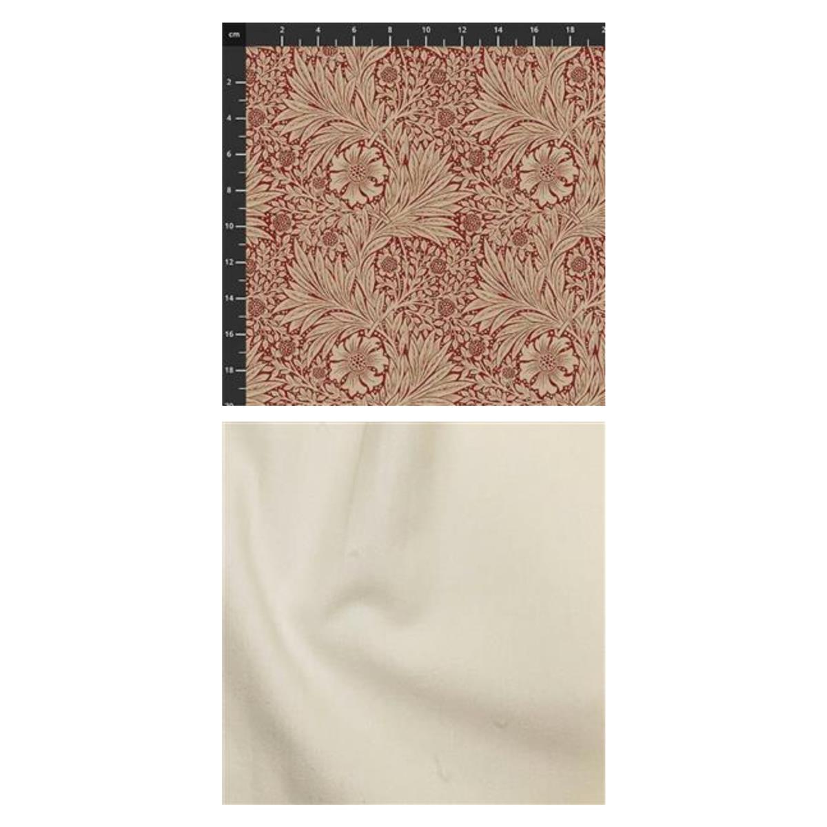 William Morris Marigold Red And Cream Fabric Bundle (1m) | SewingStreet