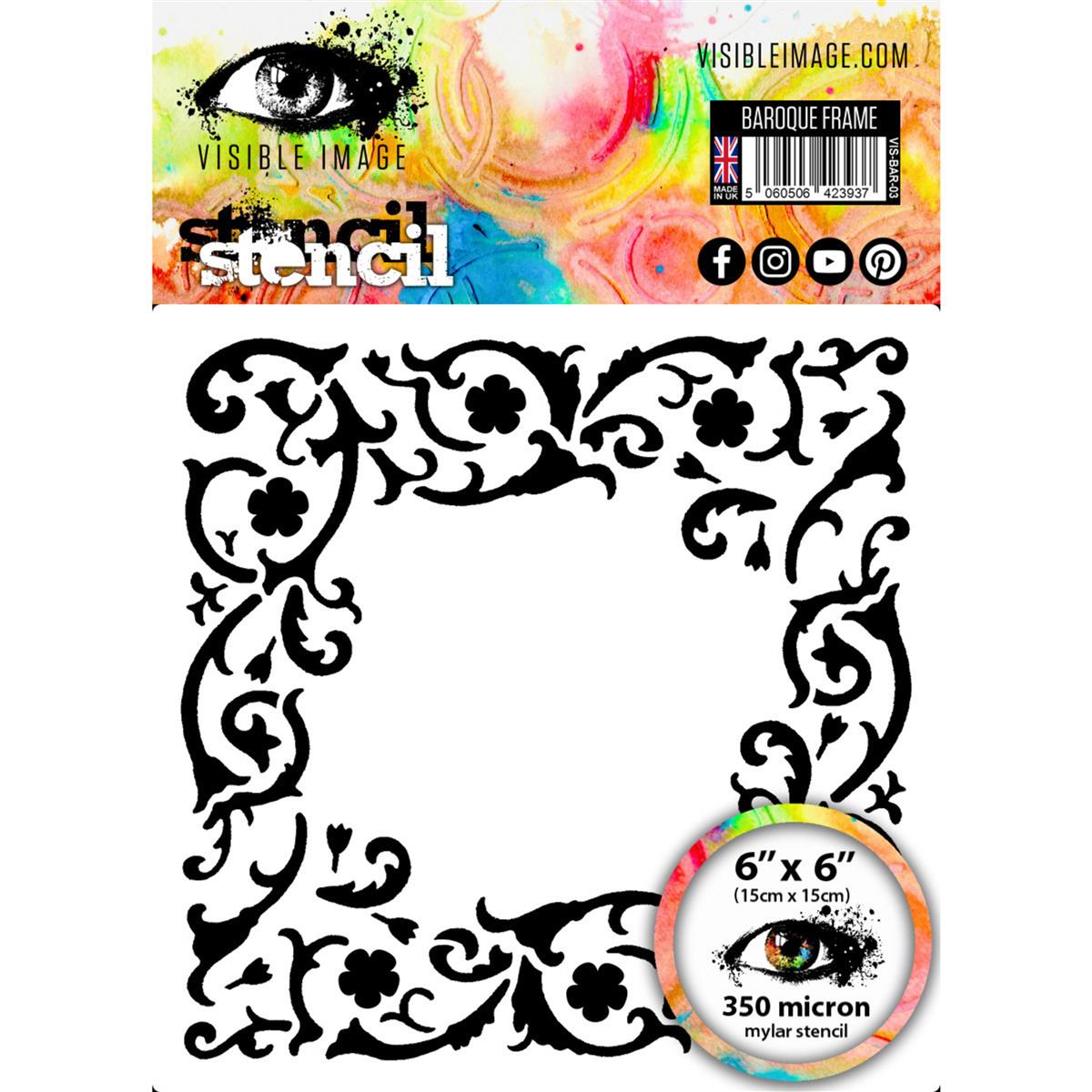 Visible Image Baroque Frame Stencil | HobbyMaker