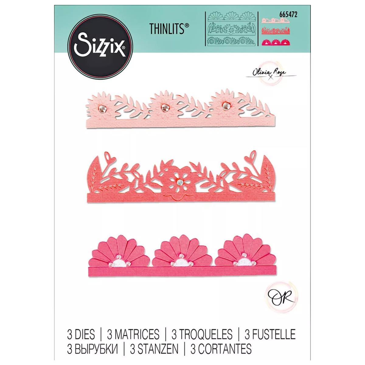 Thinlits Die Set 3PK Bold Floral Edges by Olivia Rose | HobbyMaker