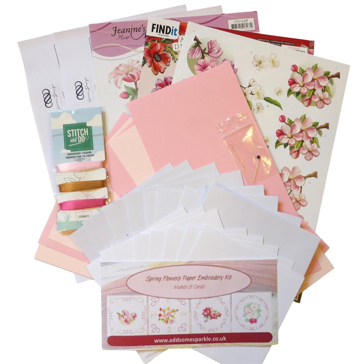 Spring Flowers Paper Embroidery Kit - Makes 8 Cards | HobbyMaker