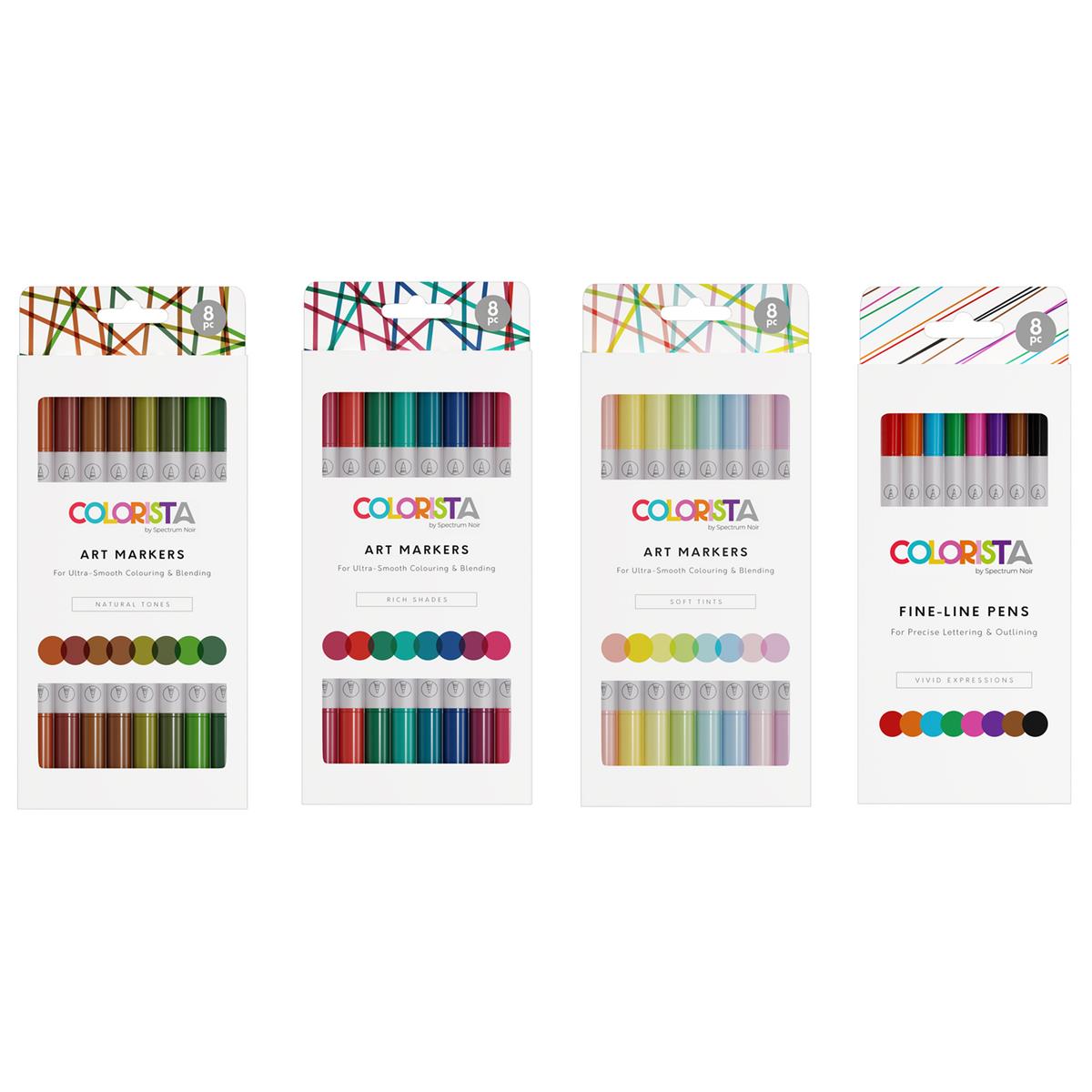 Crafters Companion - Colorista - Art Marker 24 Pack & Free Fine Line ...