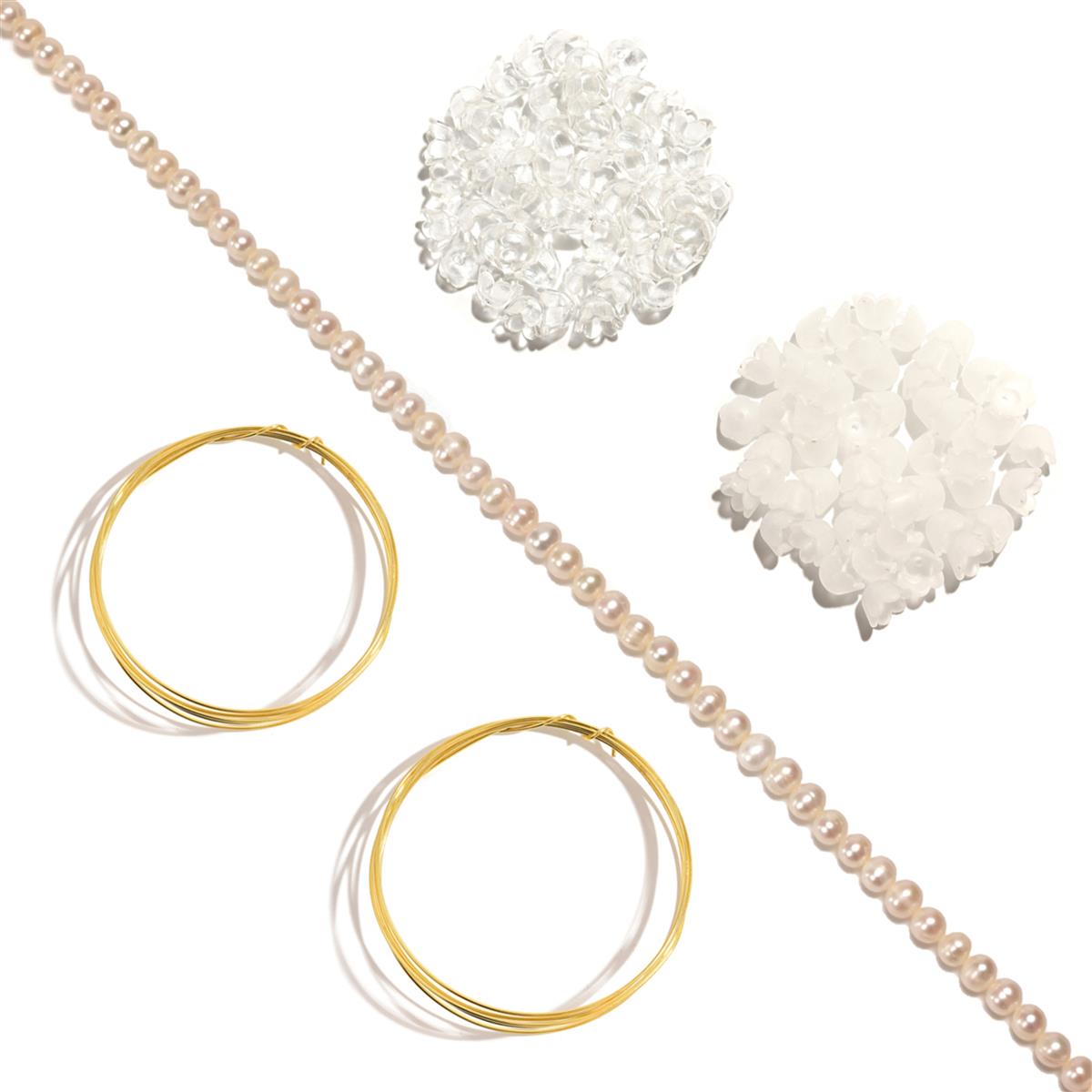 Gold Plated 925 Sterling Silver Pearl, Lucite & Wire Work Project With ...