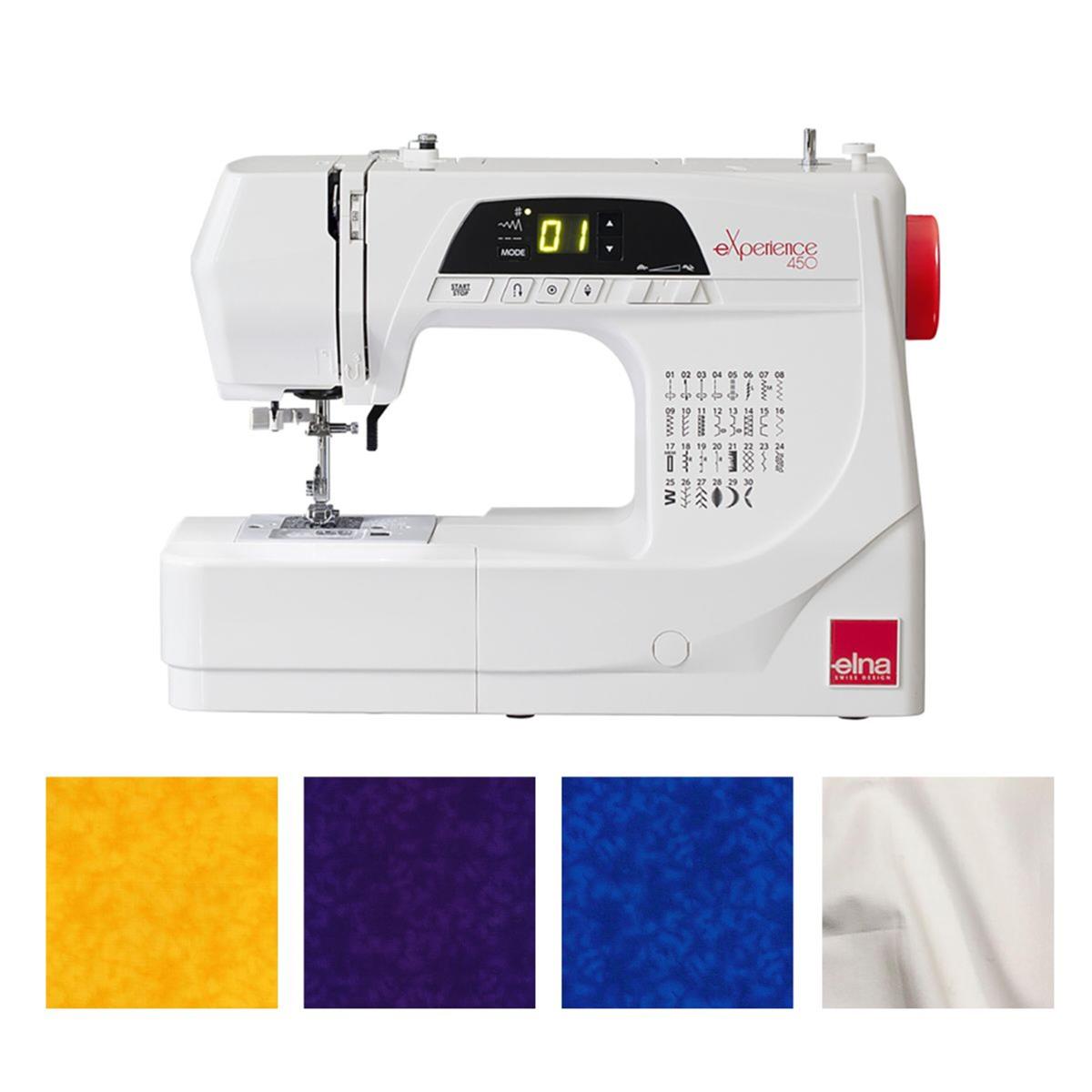 Elna 450ex Sewing Machine - with FREE 4mts Coronation Colour Fabrics ...