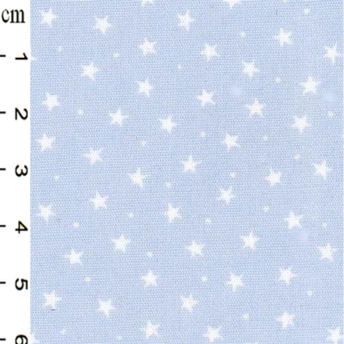 Powder Blue Stars 100% Cotton Poplin Fabric 0.5m | SewingStreet