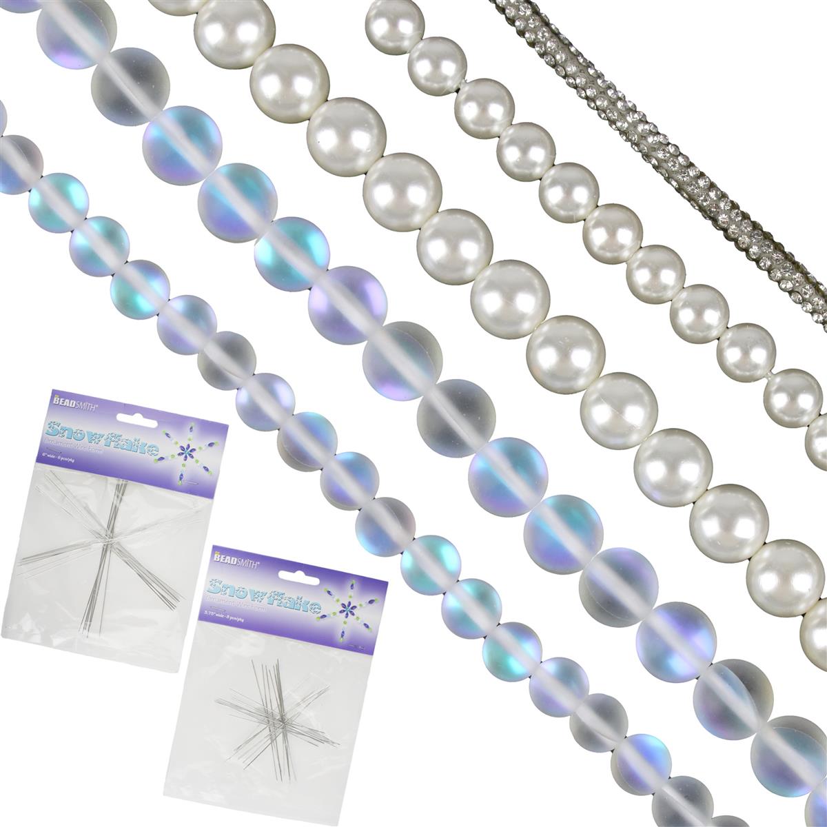 Crystal Aura Quartz, Shell Pearls & Diamond Tube Snowflake Mini Make ...