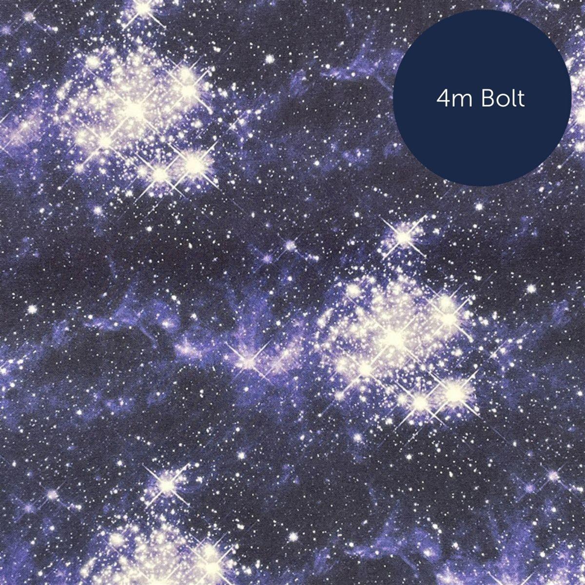 Cotton Poplin Galaxy Navy Fabric 4m Bolt | SewingStreet