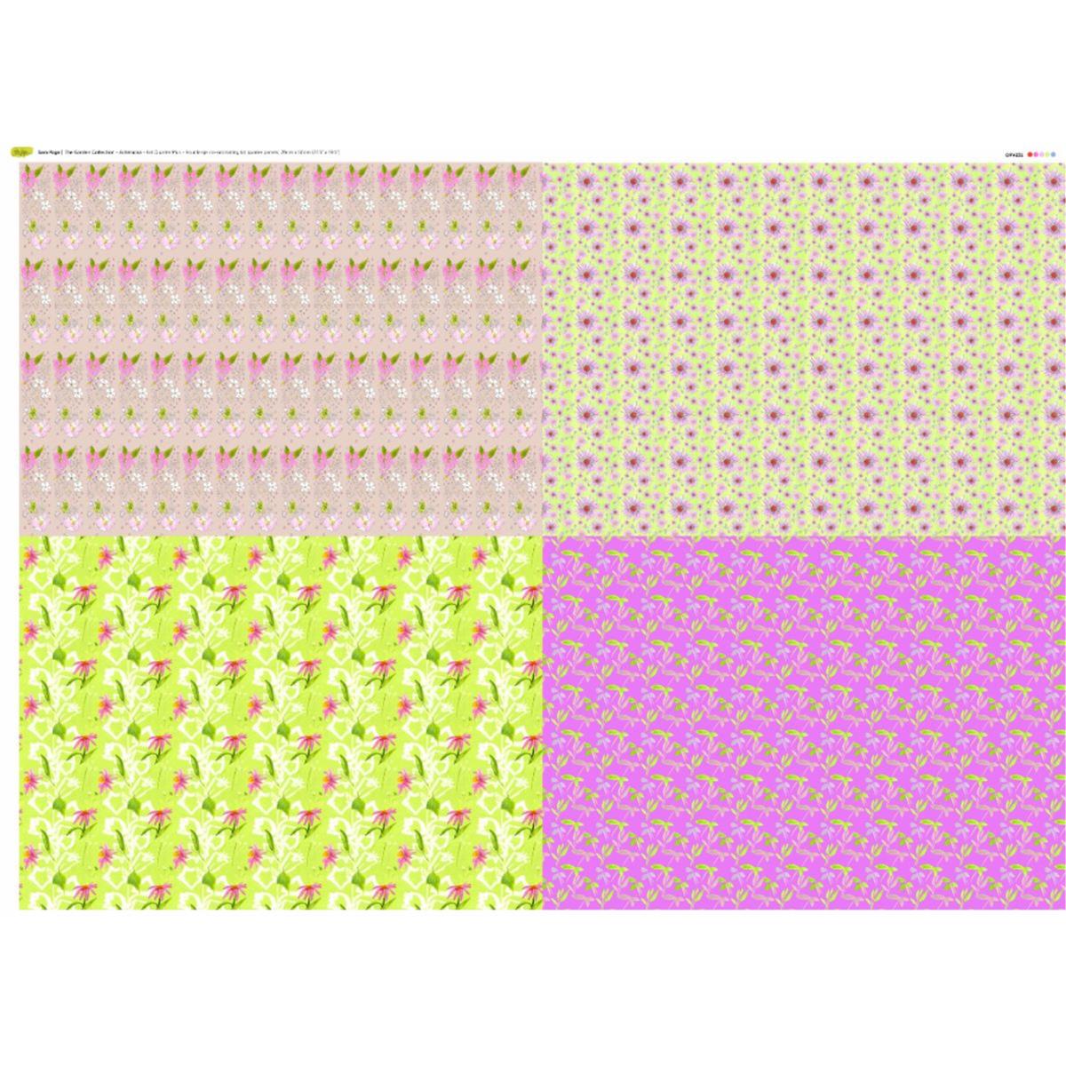 Sara Page Garden Collection Echinacea Fat Quarter Fabric Panel 140cm x ...