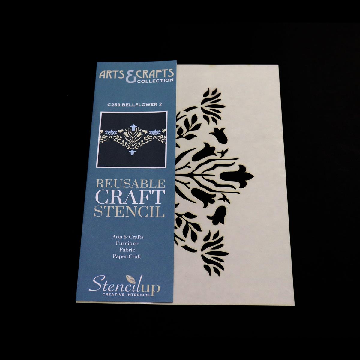 Morris Bellflower 2 A4 motif adhesive-backed stencil | HobbyMaker