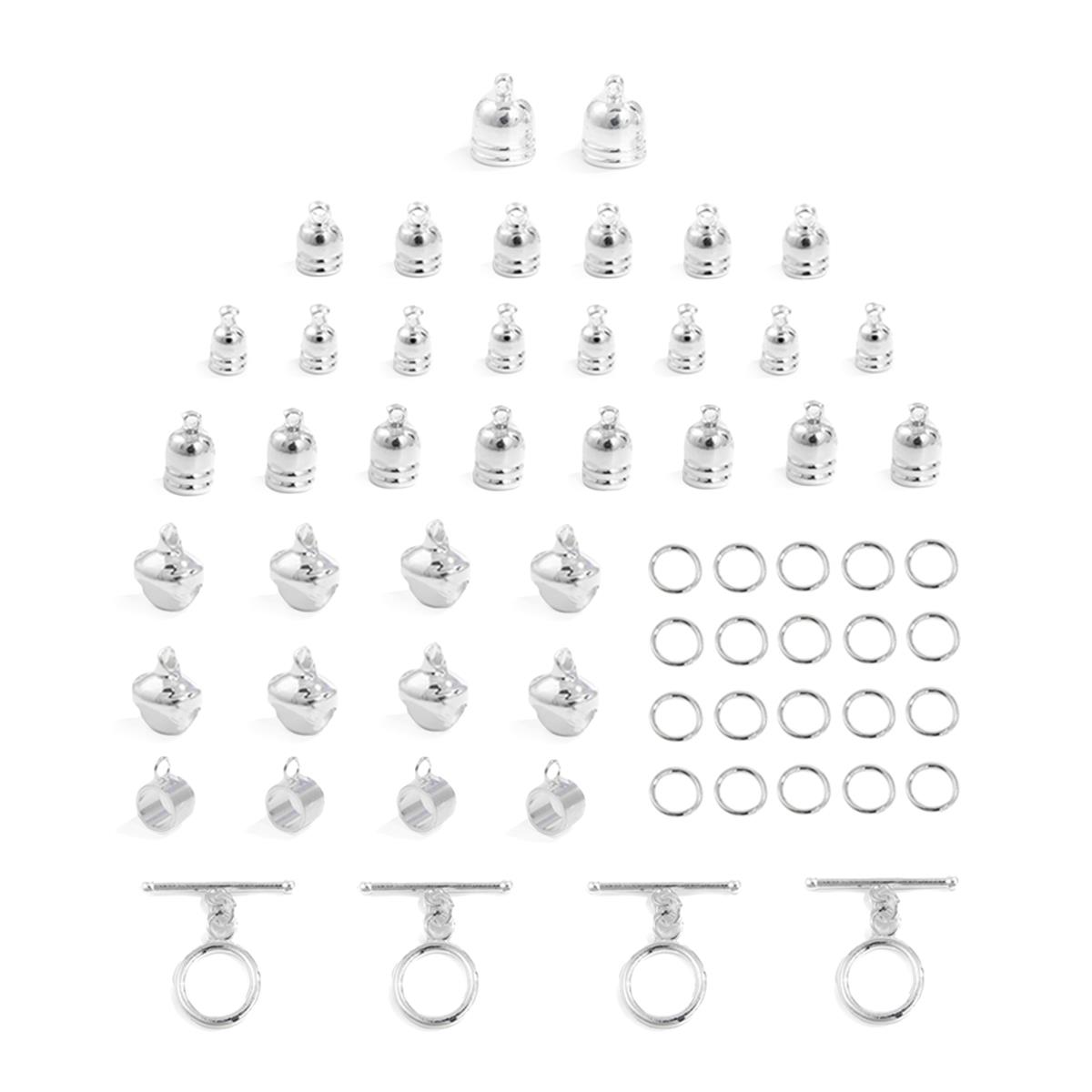 Matrix Collection: Silver Plated Copper Kumihimo Findings Kit (50pcs ...