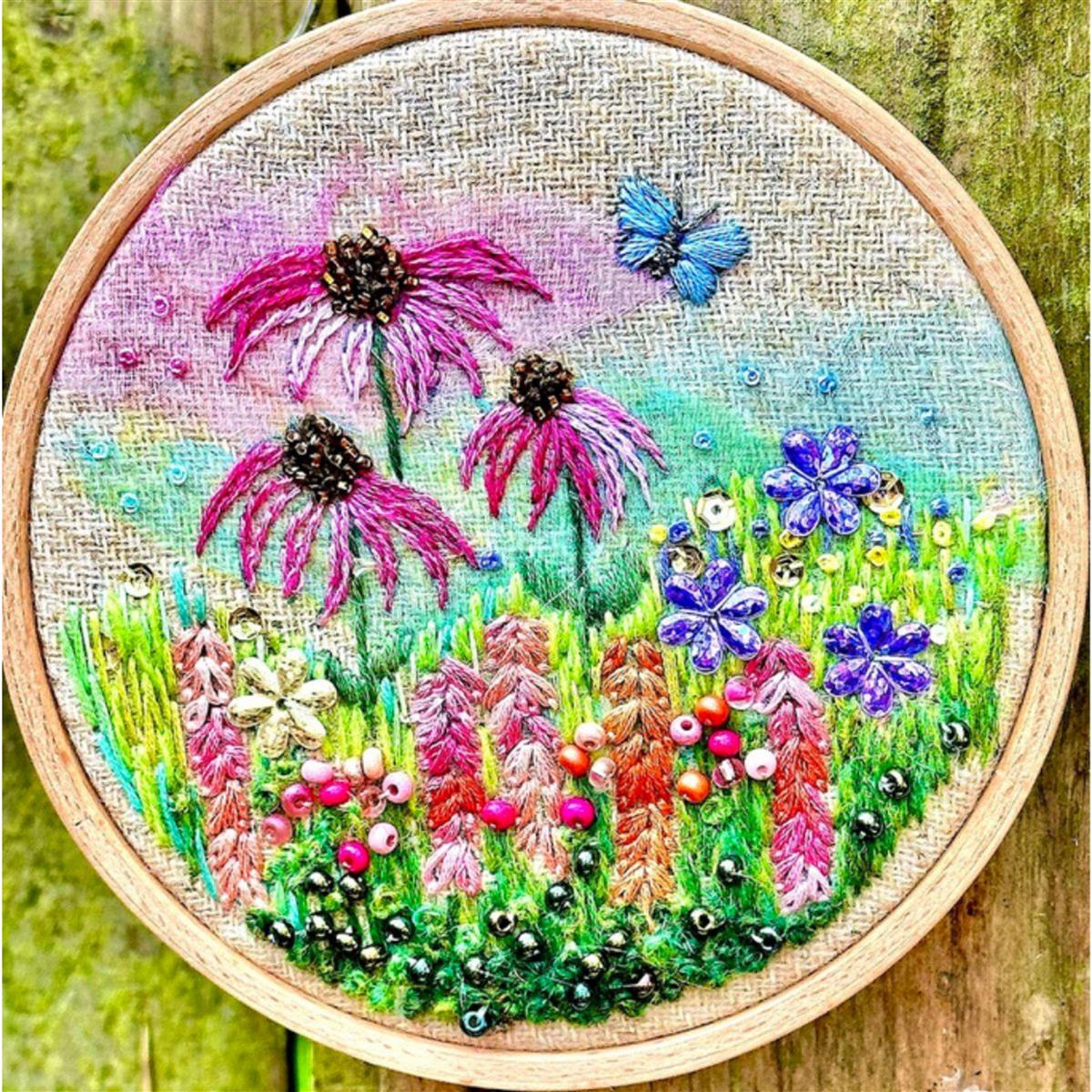 Rowandean Embroidery Snapdragons and Echinacea Kit | SewingStreet