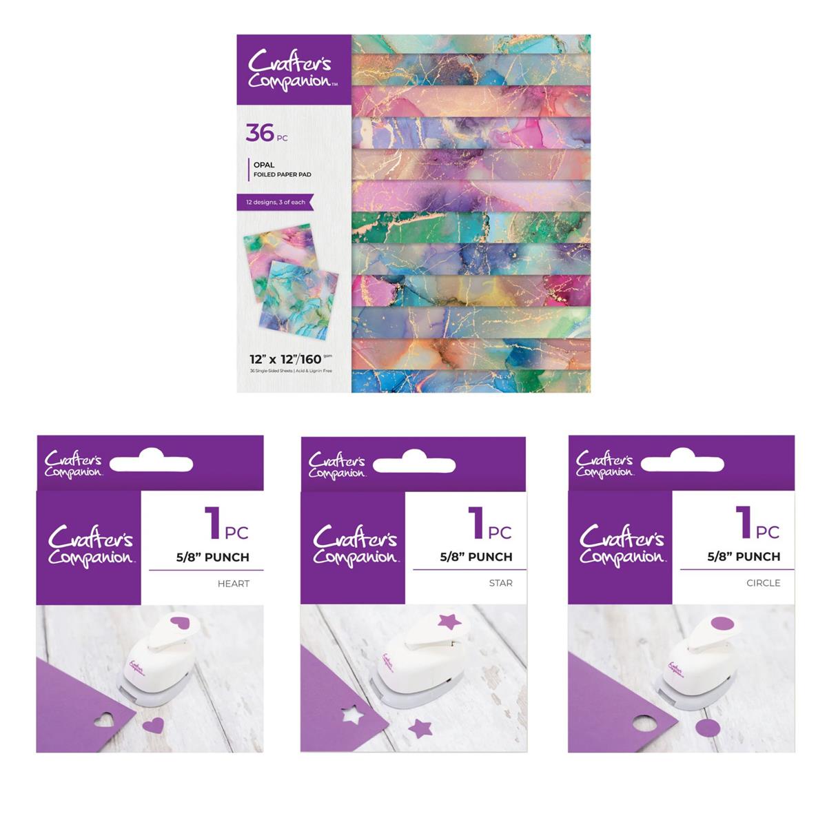 Crafter's Companion - Opal 12x12 Paper Pad & Free Hole Punches | HobbyMaker