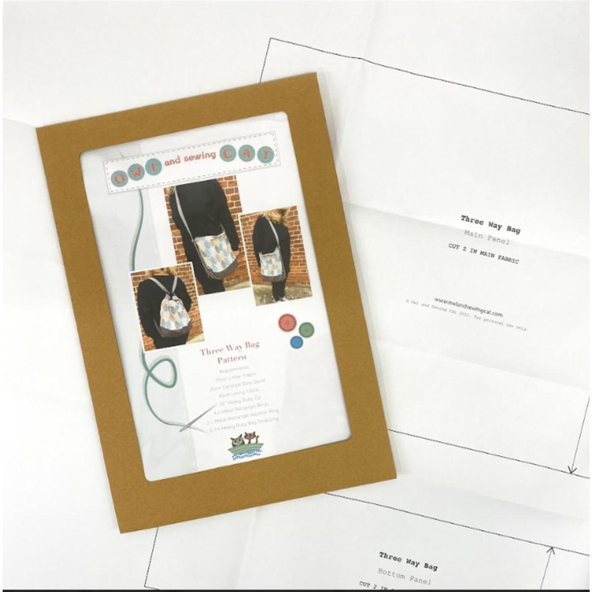 Owl & Sewing Cat Three Way Bag Pattern | SewingStreet
