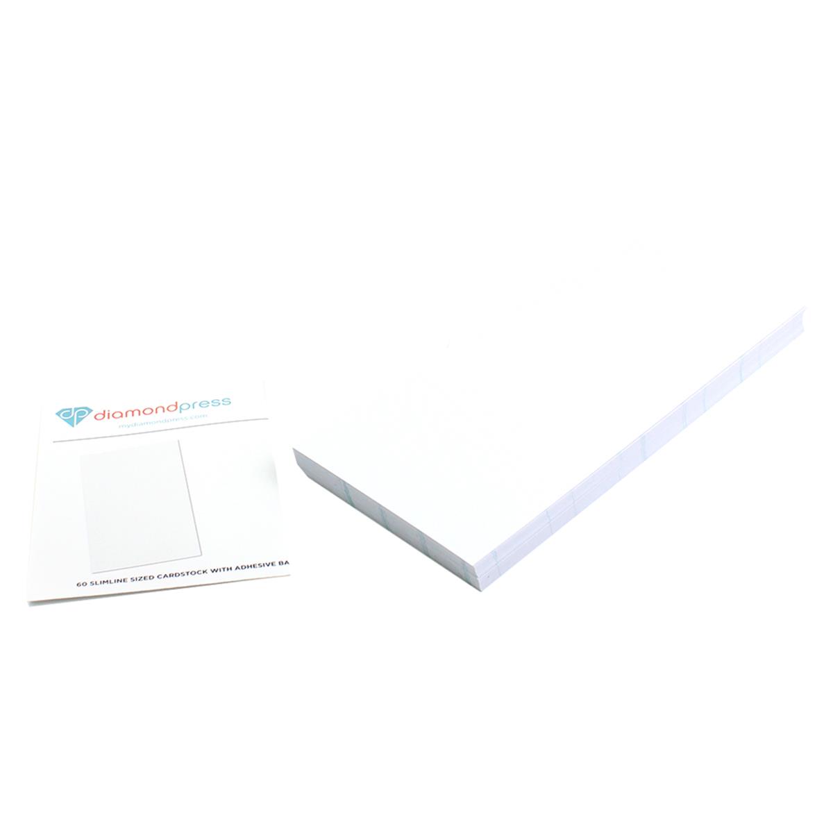Diamondpress - Adhesive Cardstock, Slimline - 60x White Sheets | HobbyMaker