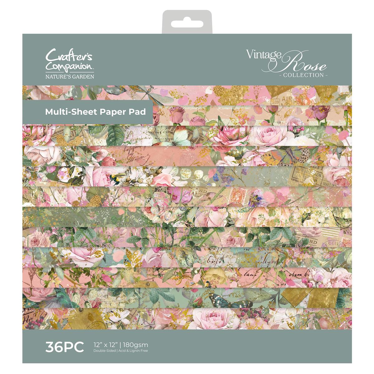 Nature's Garden - Vintage Rose - 12 x 12 Paper Pad - 36 Sheets | HobbyMaker