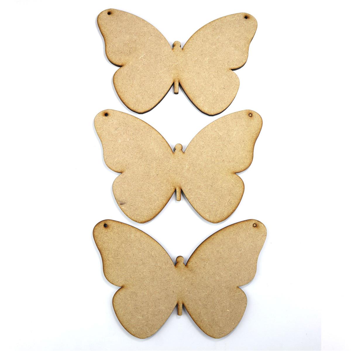 Set of 3 MDF Butterfly Blanks | HobbyMaker