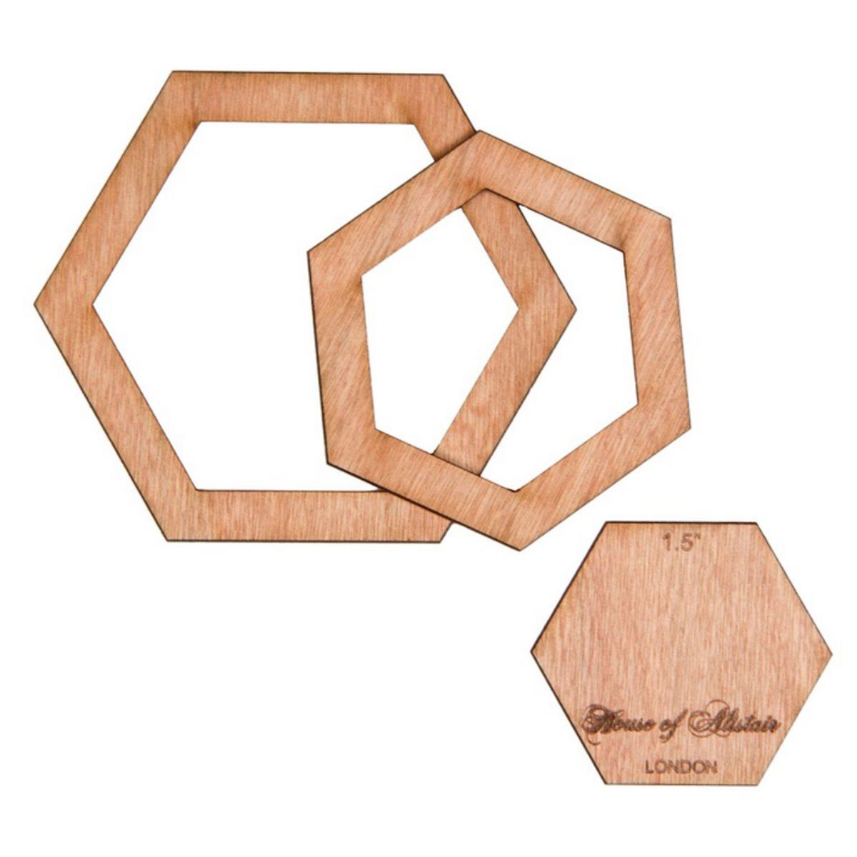 House of Alistair Wooden Full Hexagon Templates. Pack of 3 | SewingStreet