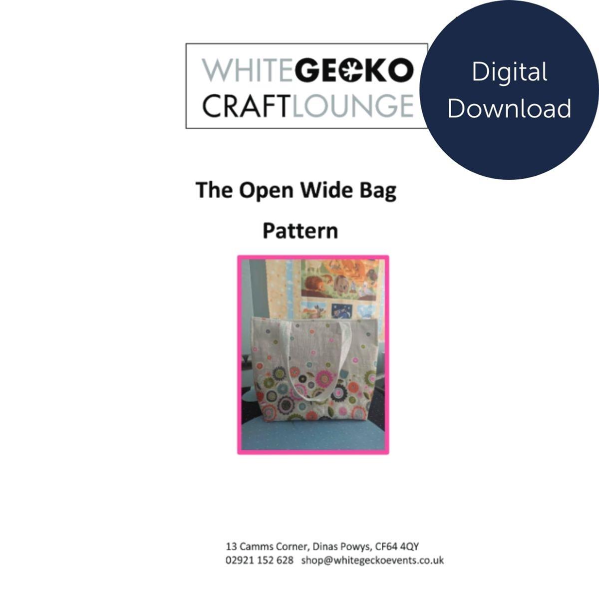 White Gecko Open Wide Bag Pattern Digital Download | SewingStreet