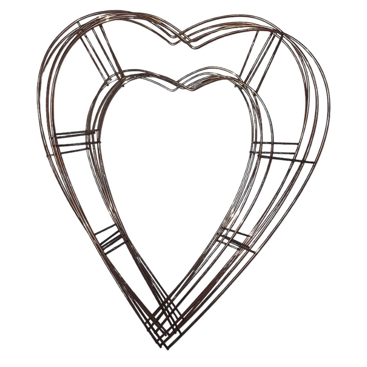 12 Inch Heart Wreath Wire Frames - Pack of 5 | HobbyMaker