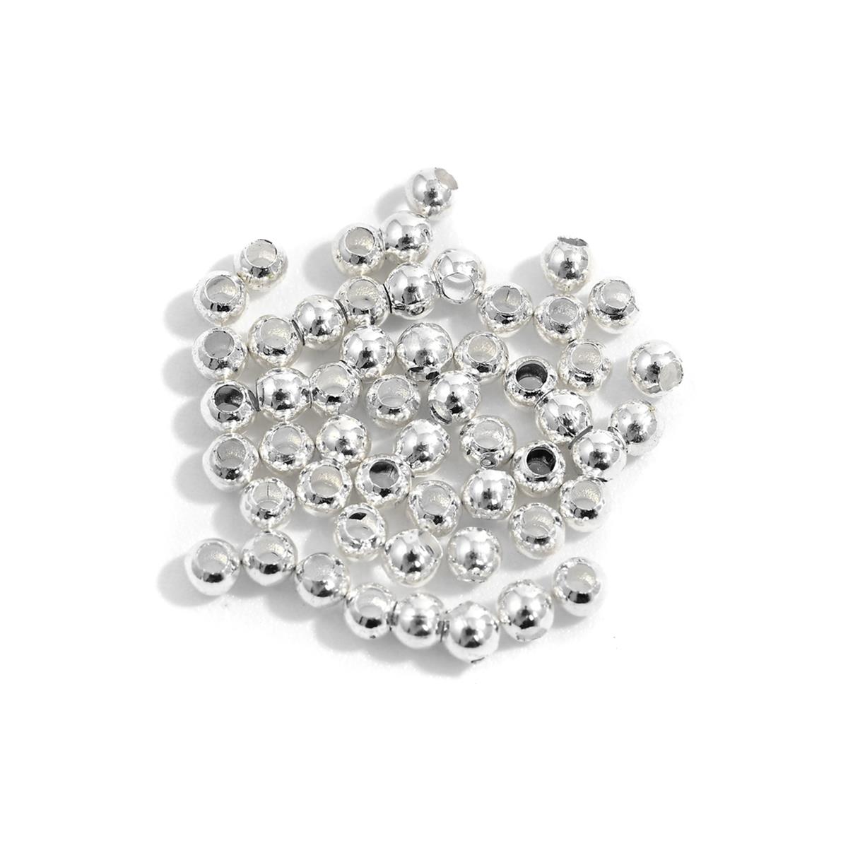 Silver Plated Base Metal Spacer Beads, 2mm, 50pcs | JewelleryMaker