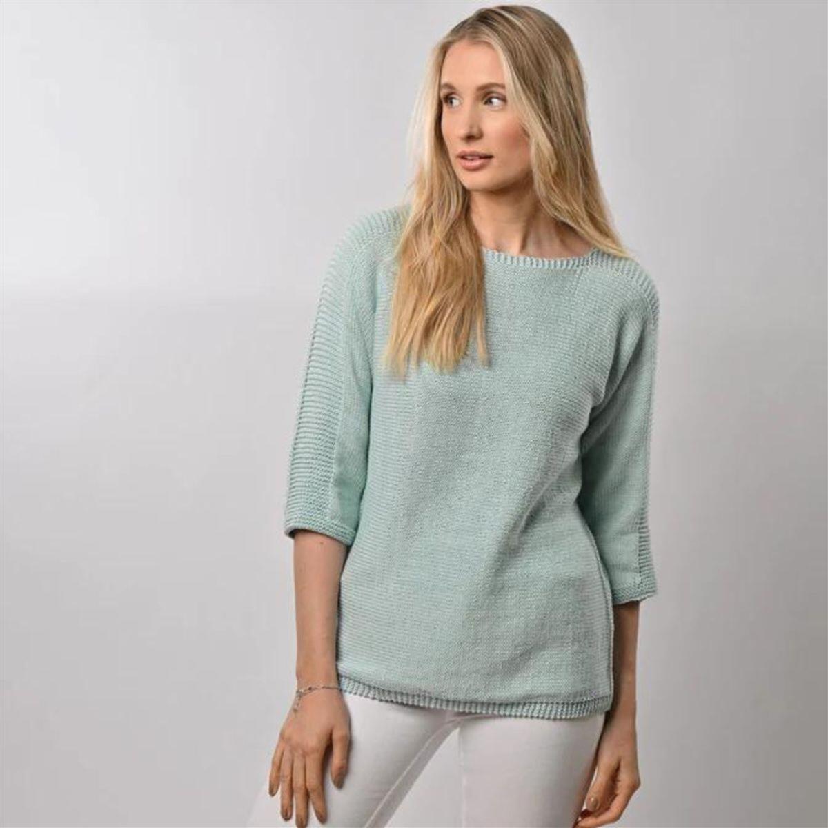 Wool Couture Mint Spring Jumper Knitting Kit (Size L) With Free ...