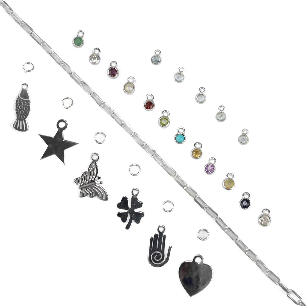 925 Sterling Silver Birthstone Charm Bracelet Project With Downloadable ...