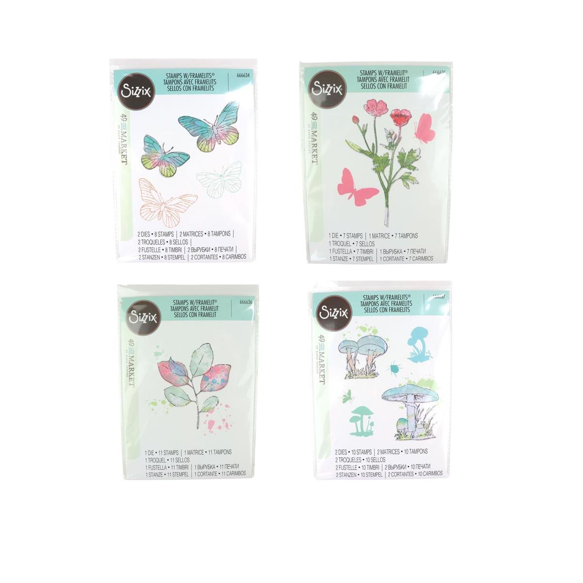 Sizzix X 49&Market - The Painted Collection - 4 x Clean Stamp Sets ...