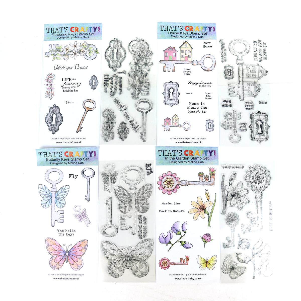 That's Crafty! DL Stamp Set Bundle, (Butterfly Keys/Flowering Keys ...