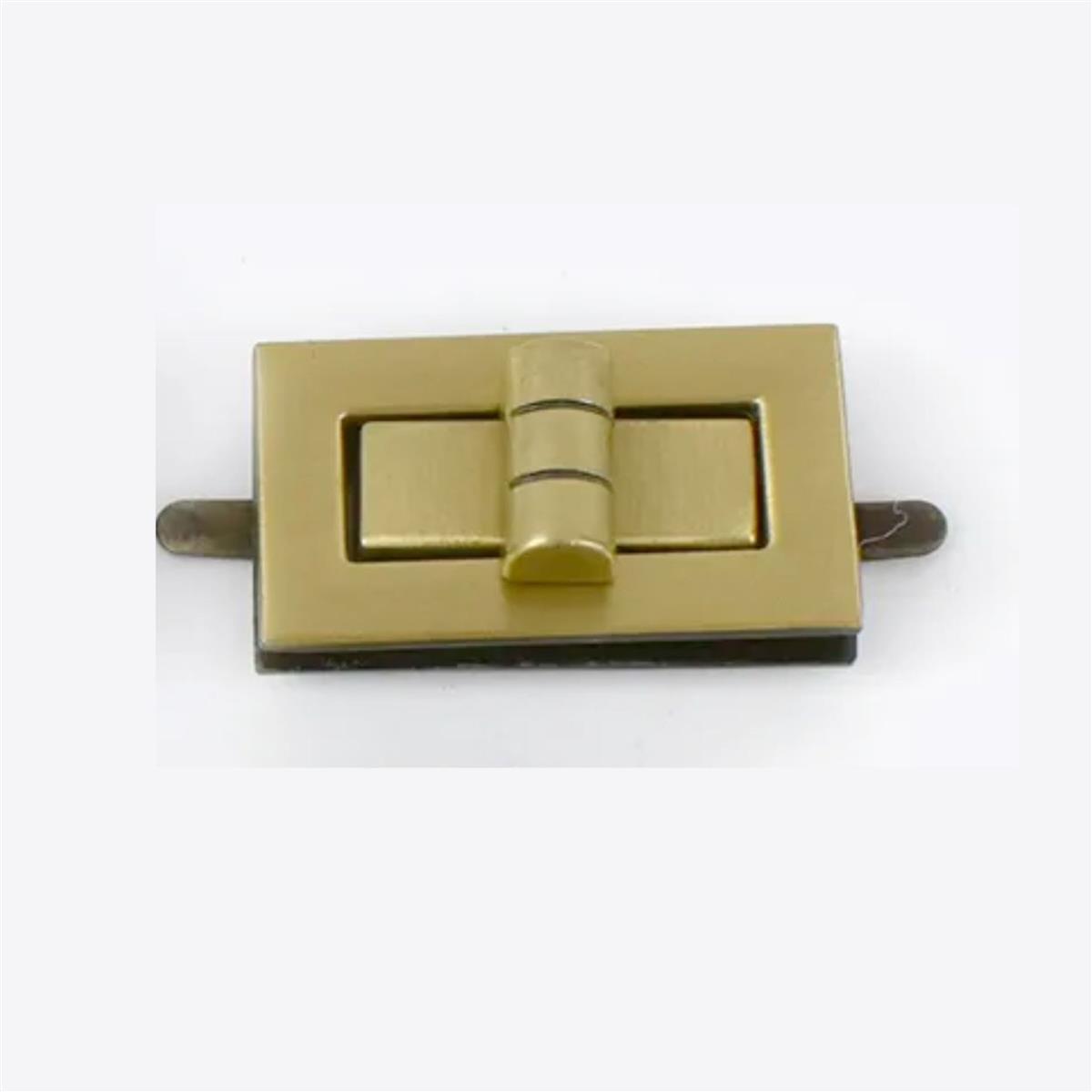 Bronze Rectangle Bag Lock Clasp 4cm | SewingStreet