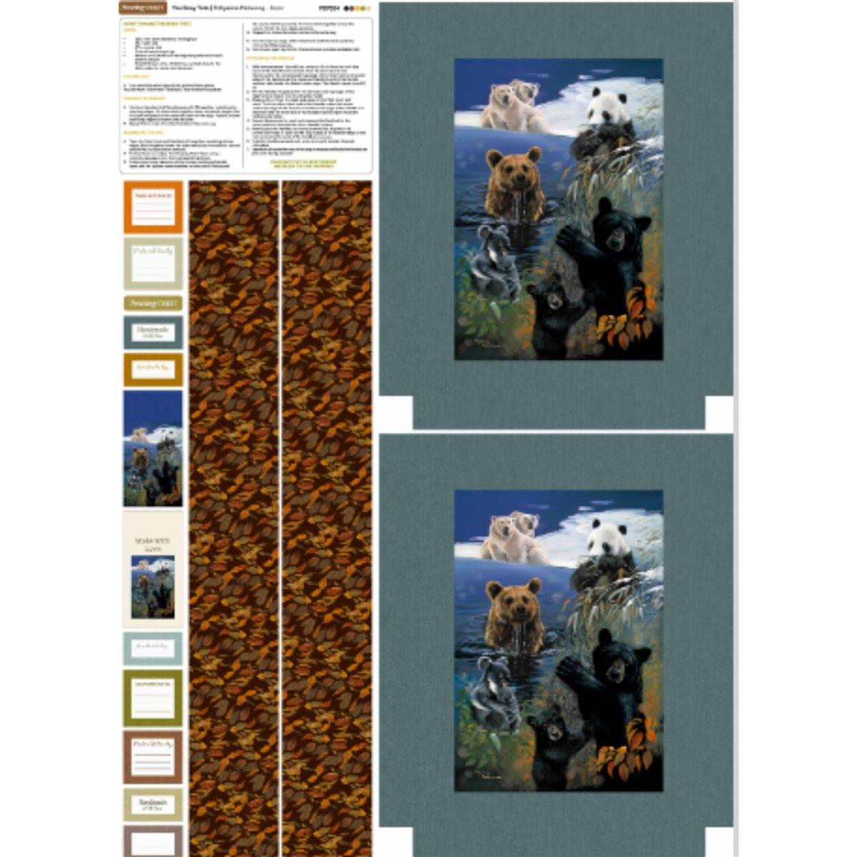 Pollyanna Pickering Tote Bag Bears Fabric Panel (70 x 93cm) | SewingStreet