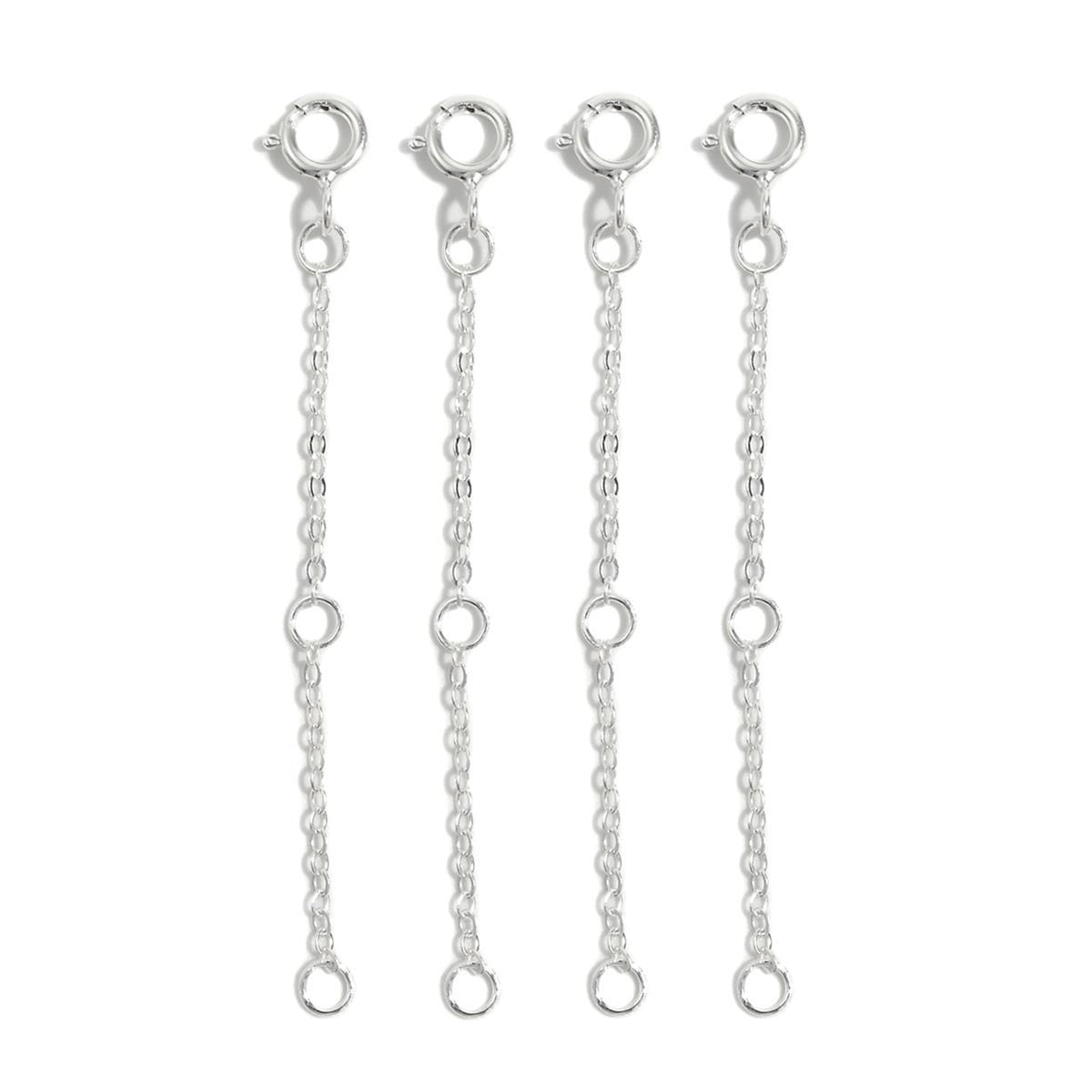 925 Sterling Silver Extender Chain, 5cm, 4pcs | JewelleryMaker