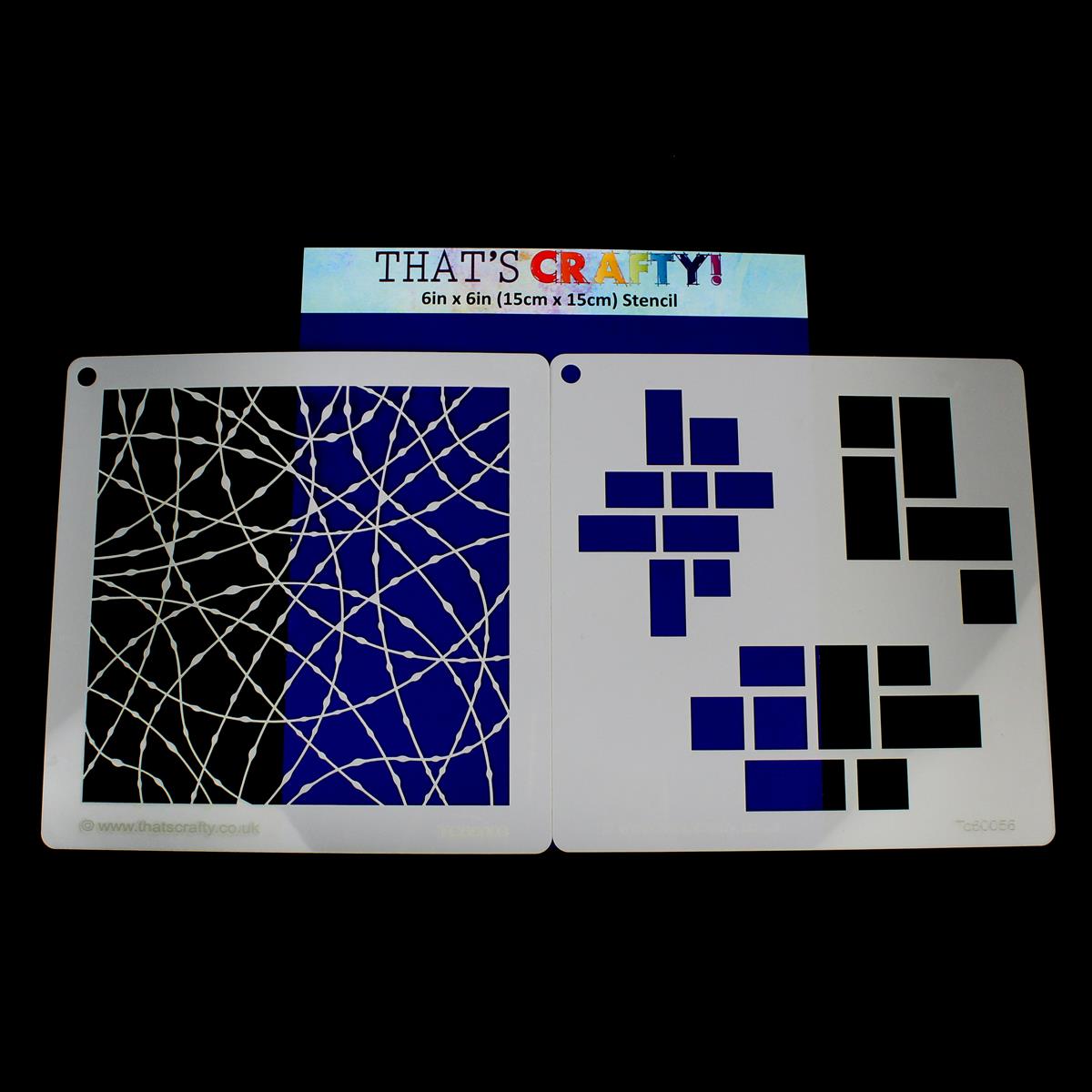 That's Crafty! 6x6 Stencils - Set of 2 - Rectangles & Squares & Knotted Curves | HobbyMaker