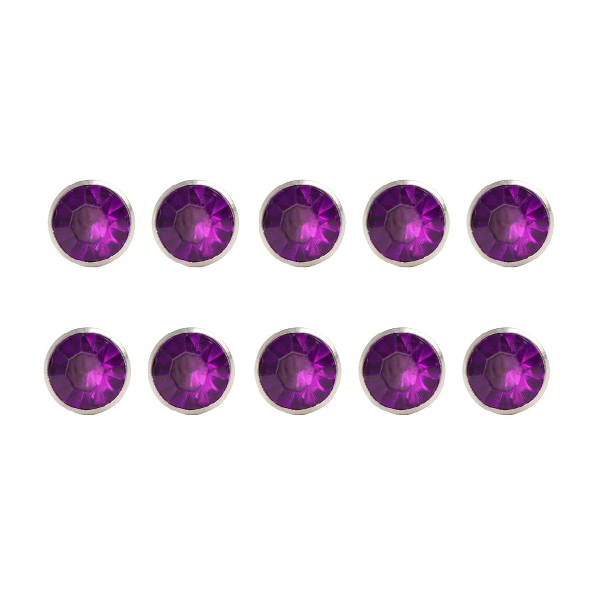 Green Machine 8mm Diamante Rivets with Violet Rhinestone (10 Sets ...