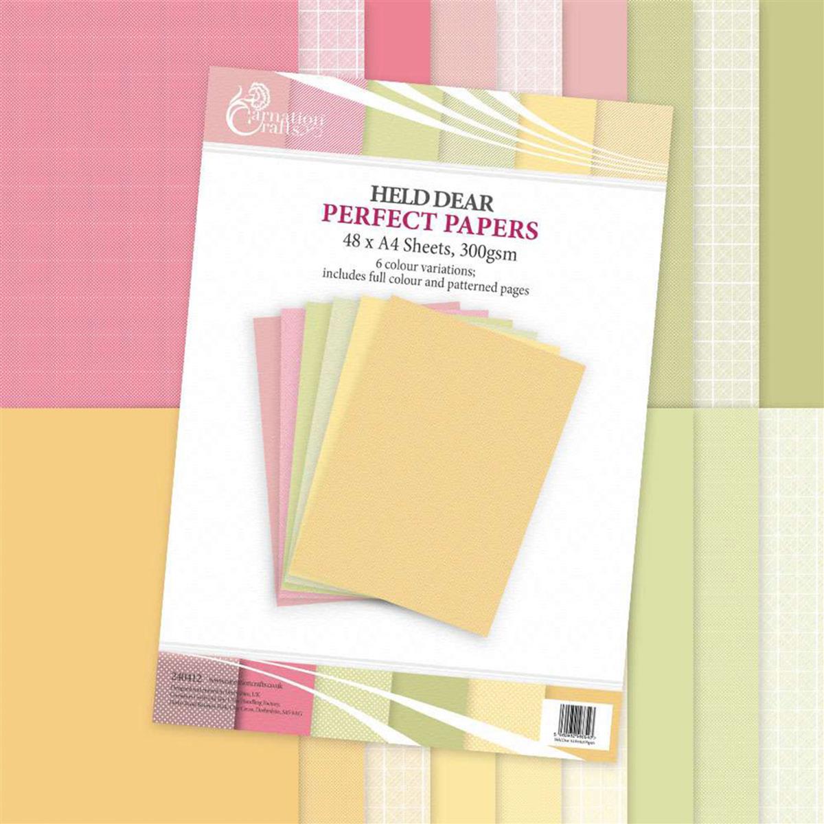 Carnation Crafts Held Dear A4 Perfect Papers 300gsm 48 sheets | HobbyMaker