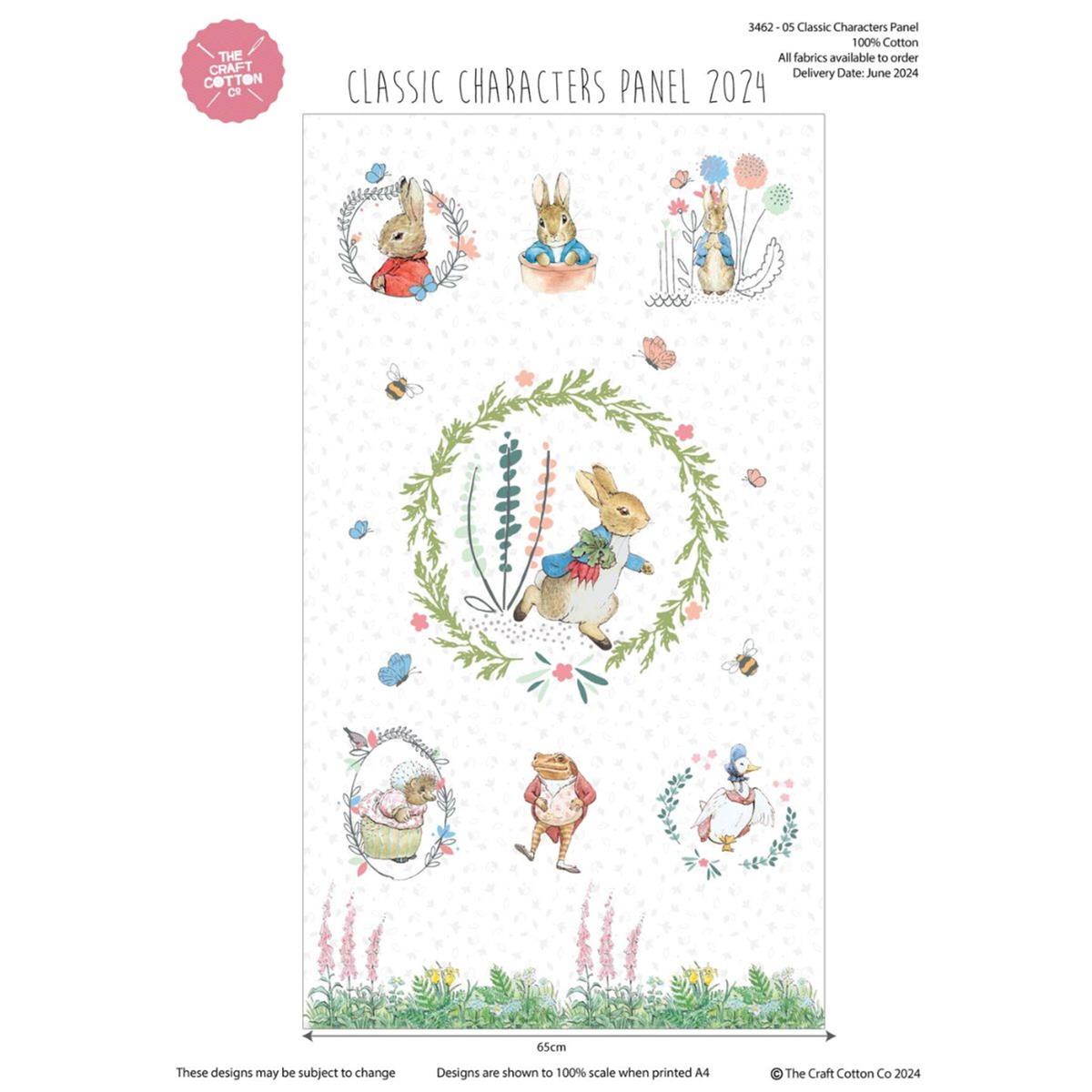 Peter Rabbit Classic Characters Fabric Panel 0.6m | SewingStreet