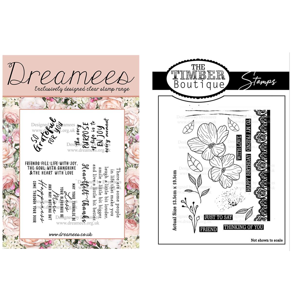 Flowers in Bloom and Heartfelt Sentiments A5 Stamp Set Multibuy ...