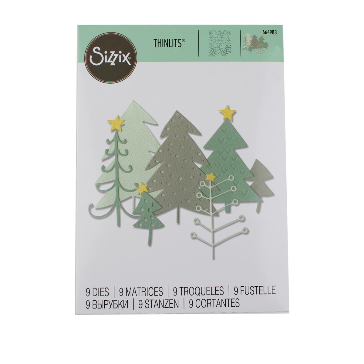 Sizzix Thinlits Die Set 9PK Pine Forest | HobbyMaker