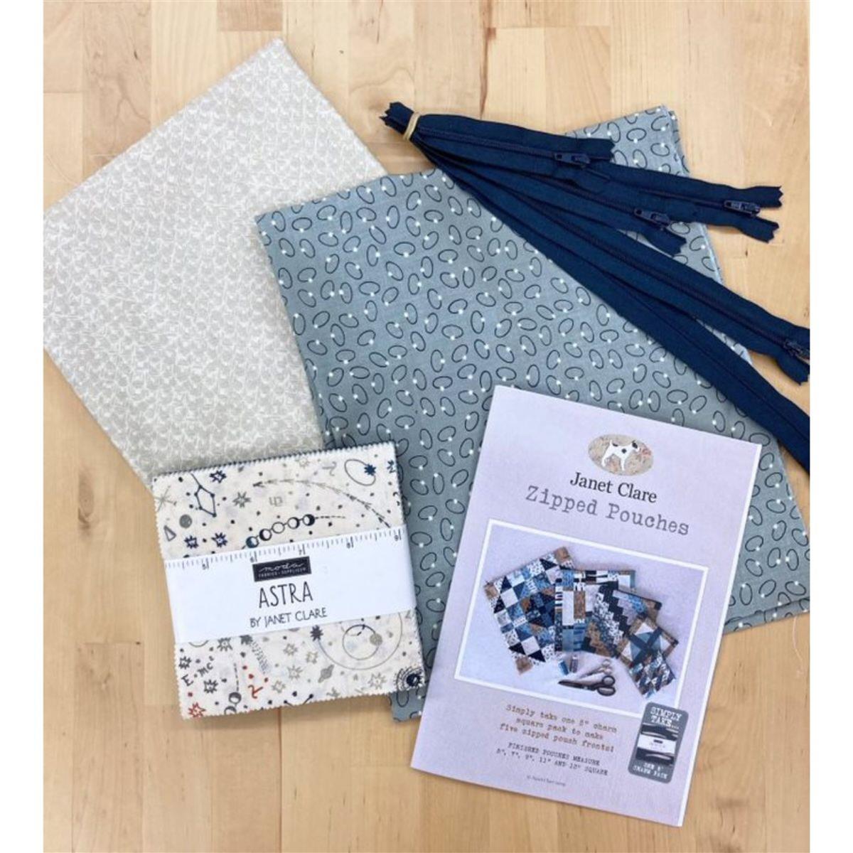Janet Clare Zipped Pouches Sewing Kit - 'Astra' Fabric | SewingStreet