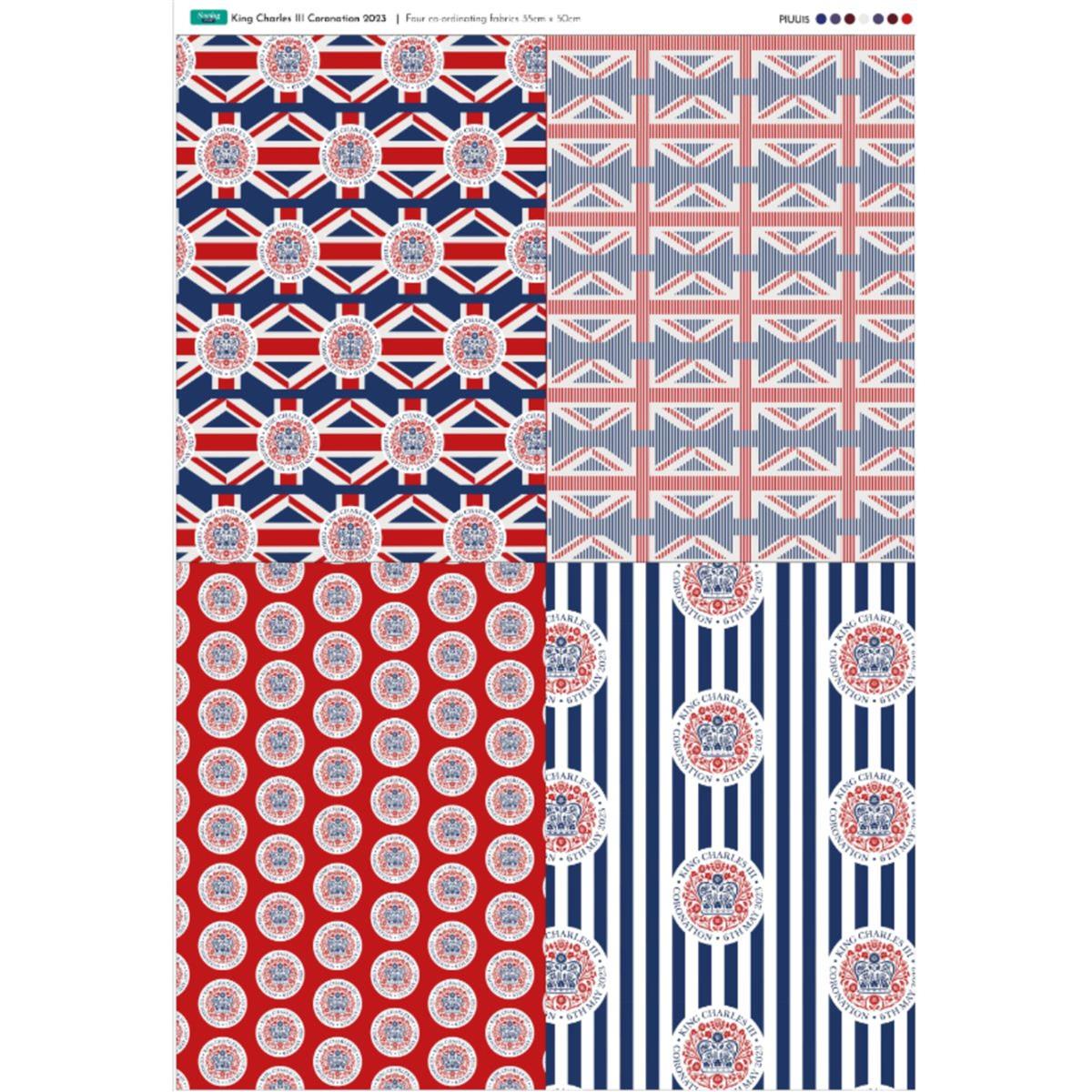 Kings Coronation Rectangles Fabric Panel (70 x 100cm) | SewingStreet