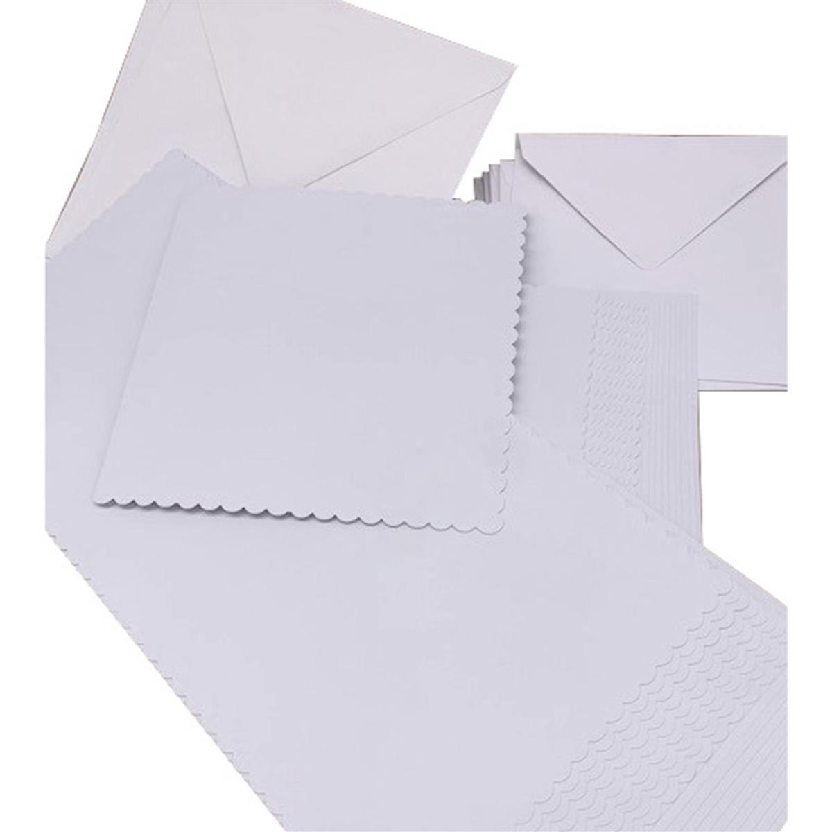 Square Creased Cards And Envelope Bundle – 40 cards and envelopes White ...