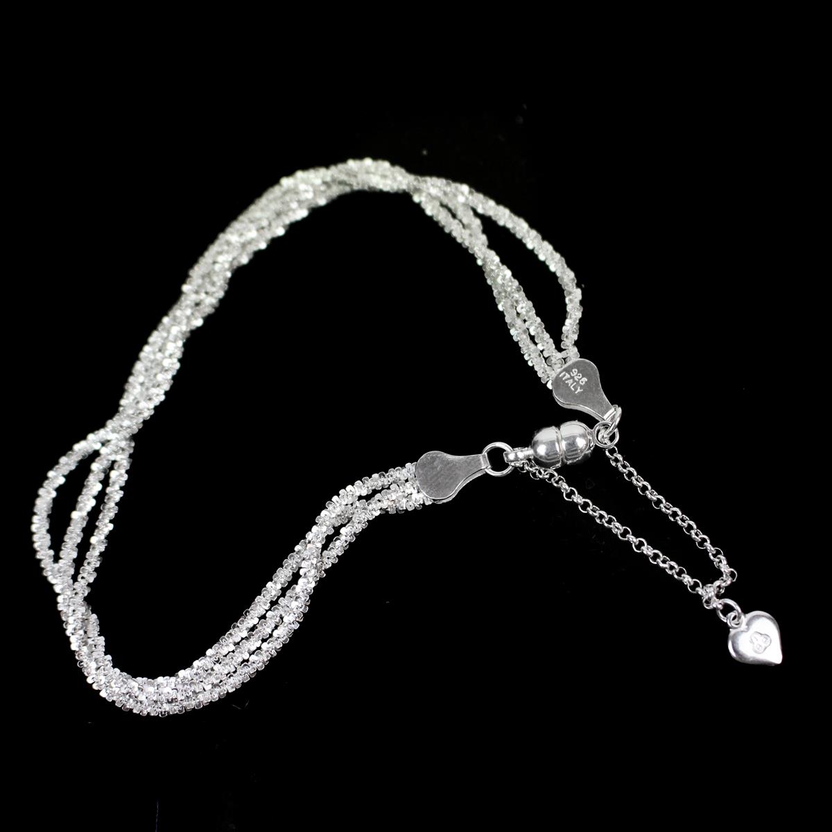 Sterling Silver 3-Strand Tocalle Chain Bracelet with a Magnetic Clasp ...